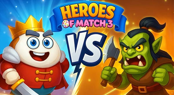 Heroes of Match 3 Game - Play Online Now at Hidden4Fun